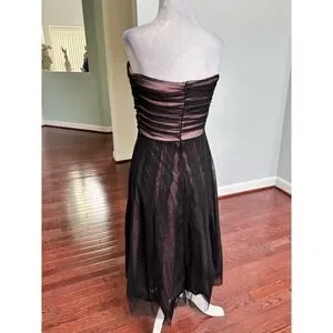 Newport News | Dresses | Newport News Black Sheer Lace Strapless ...